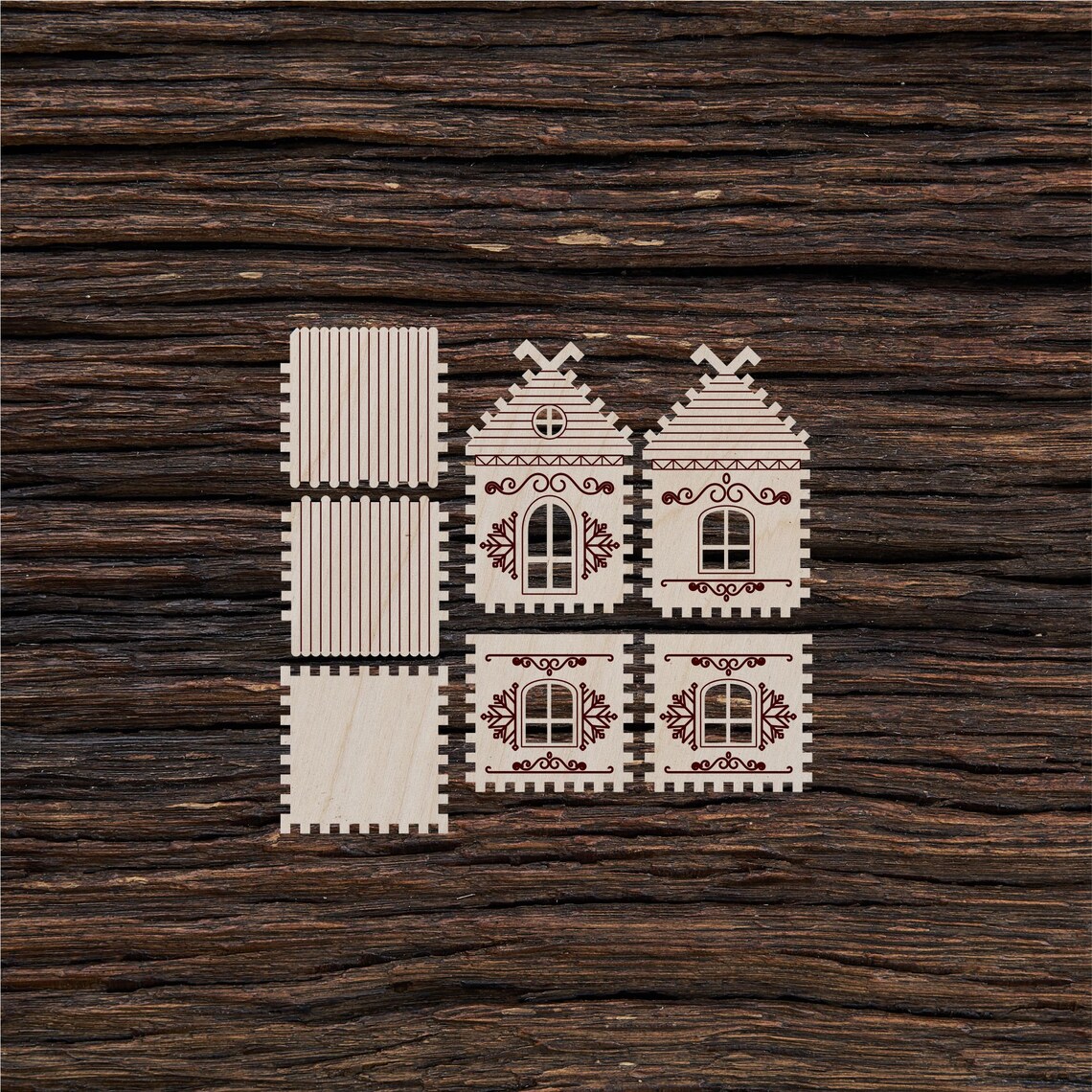 Wooden Miniature House for Crafts and Decoration Laser Cut | Etsy