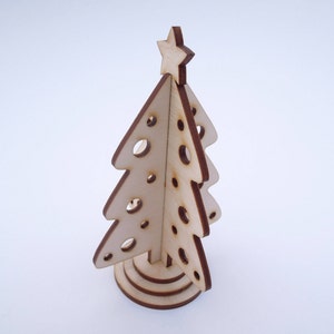 Wooden Mini Christmas Tree - Interlocking for Crafts - Laser Cut ...