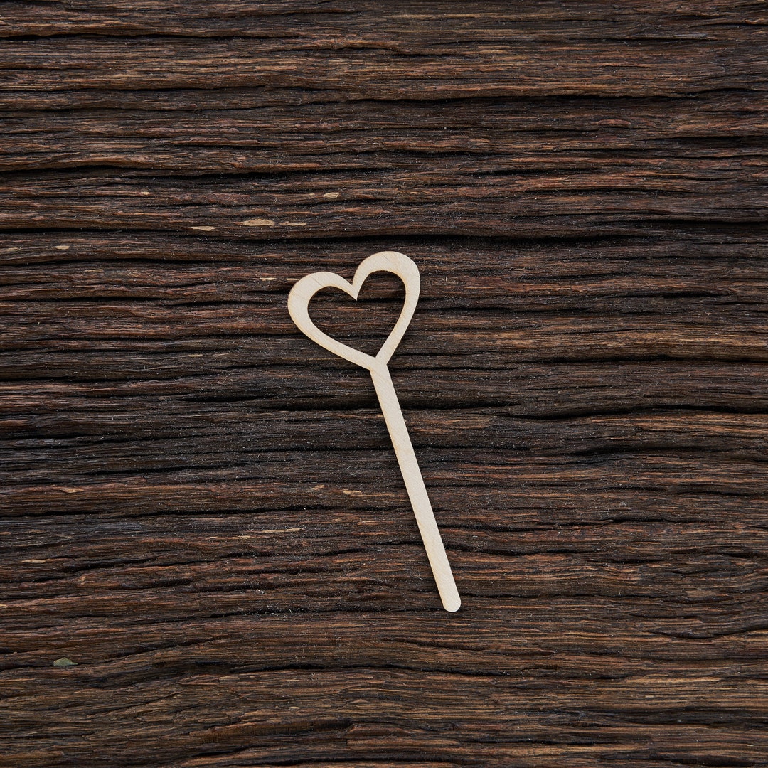 Wooden Princess Heart Wand Shape for Crafts and Decoration - Laser Cut ...