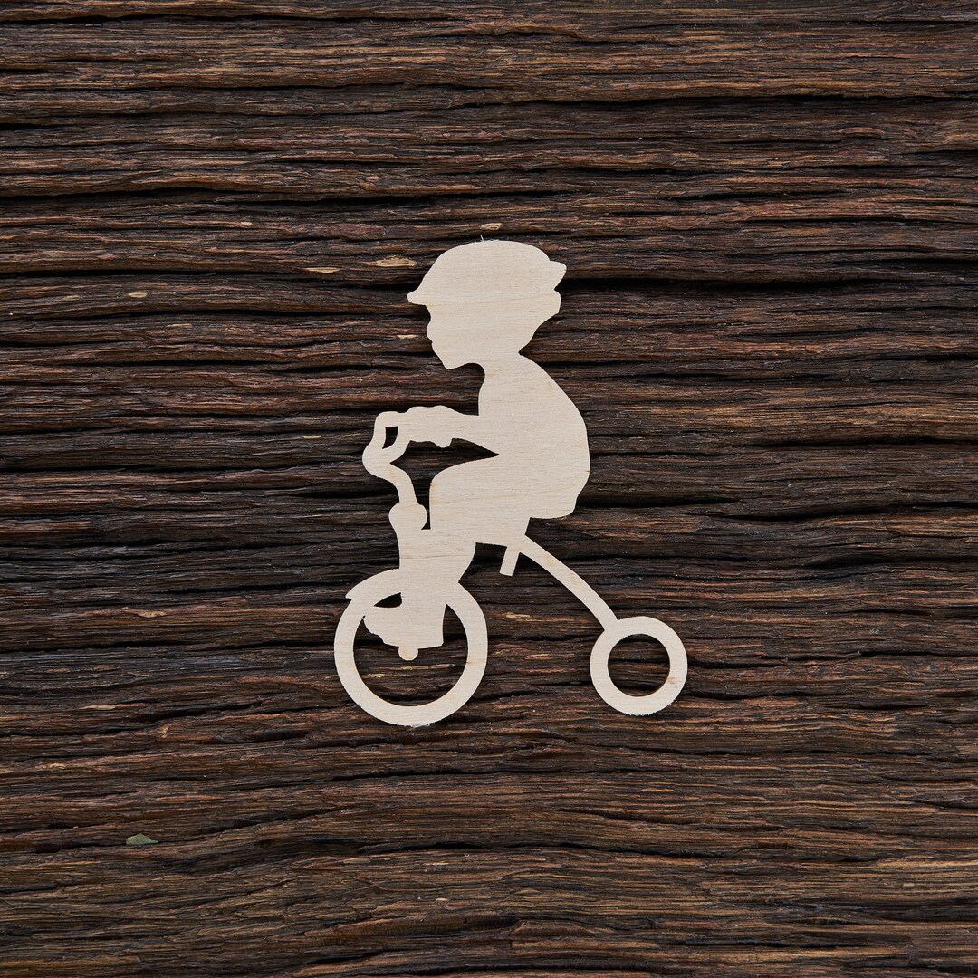 Wooden Boy With Tricycle Shape for Crafts and Decoration - Laser Cut ...