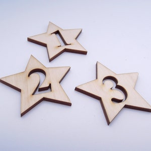 Wooden Star With Number for Crafts - Laser Cut - Rustic Star - Star ...