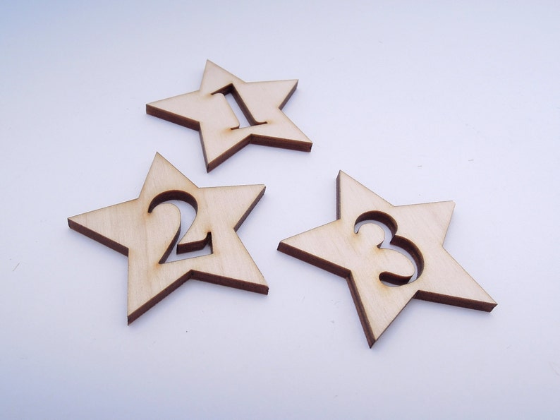 Wooden Star With Number for Crafts - Laser Cut - Rustic Star - Star ...