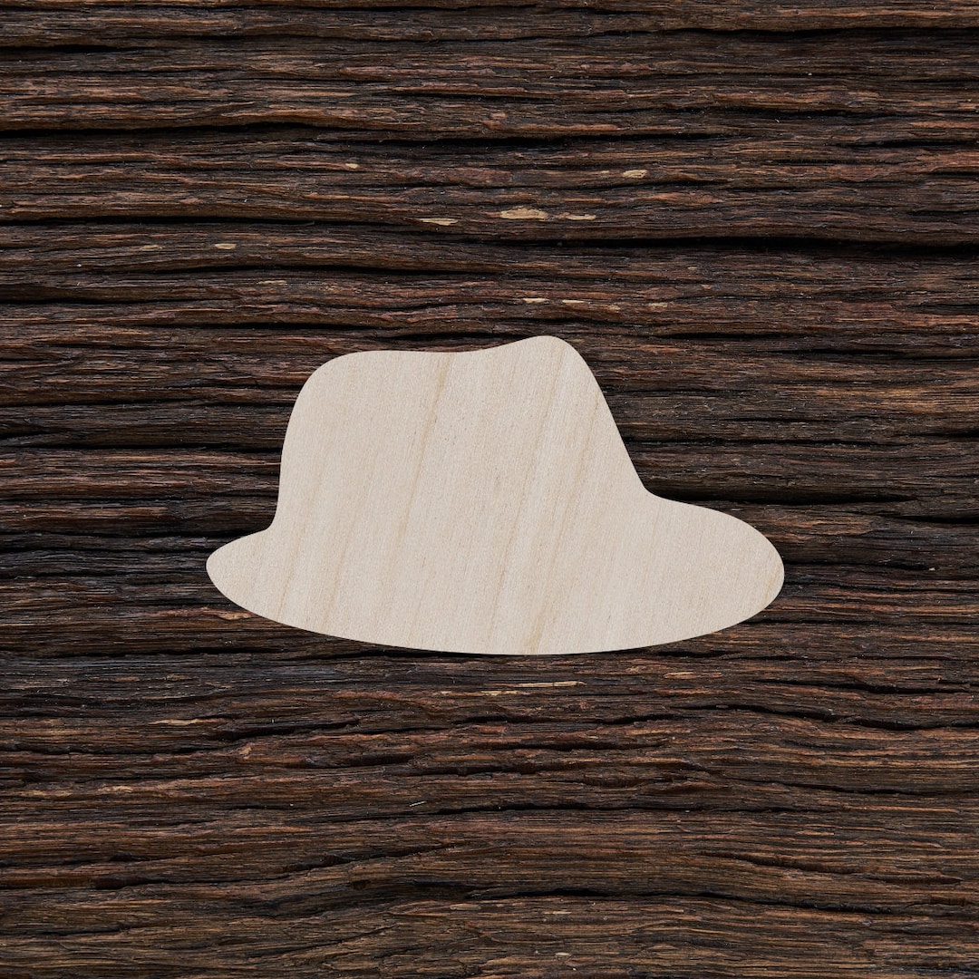 Wooden Fedora for Crafts and Decorations - Fedora Pendant - Fedora ...