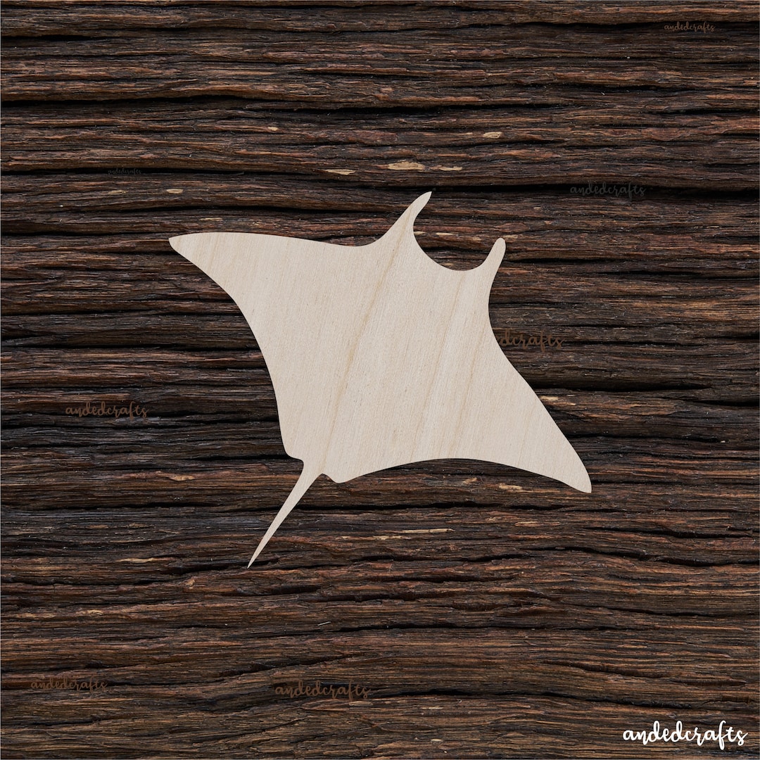 Wooden Stingray Shape for Crafts and Decoration - Laser Cut - Wooden ...