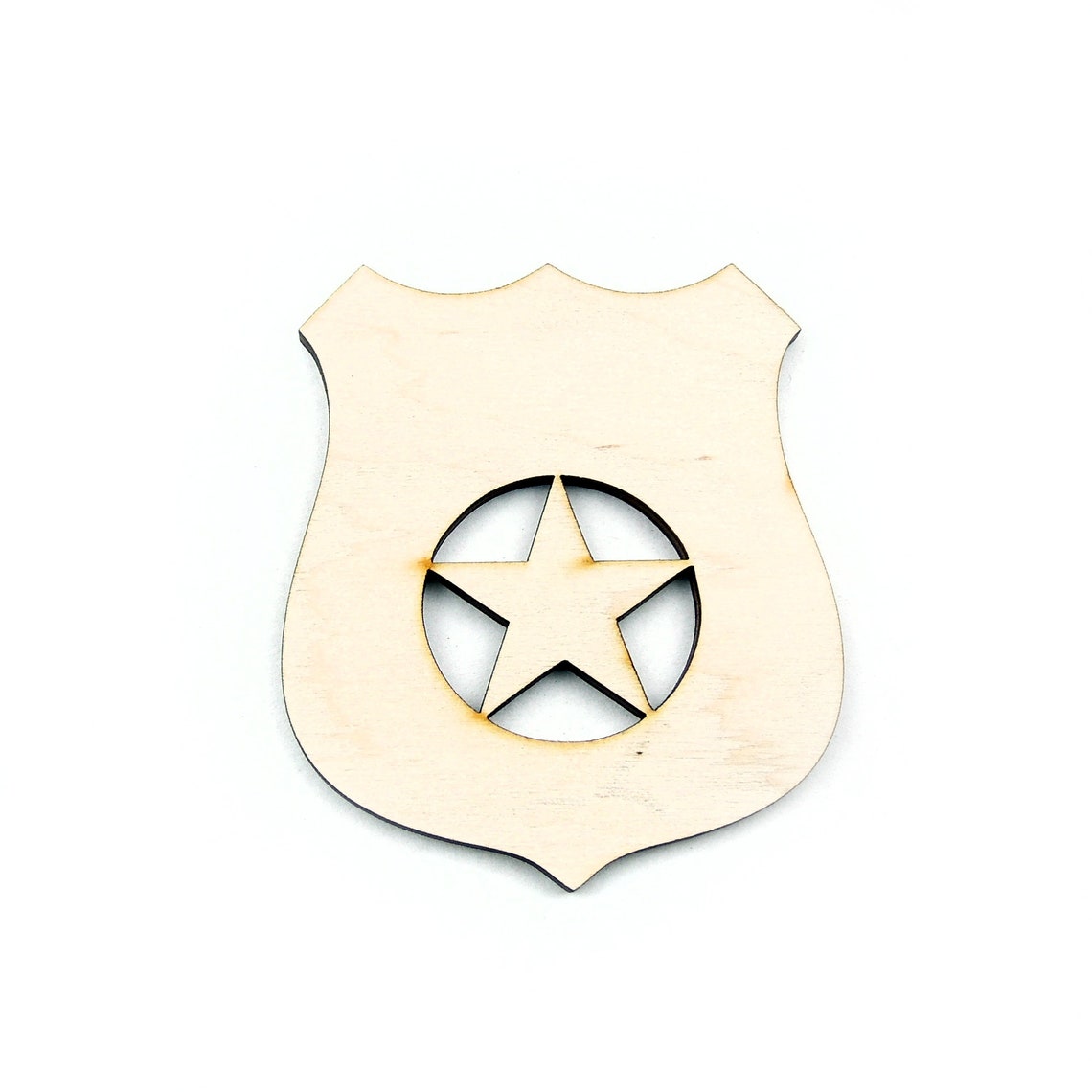 Wooden Police Badge Shape for Crafts and Decoration - Laser Cut ...