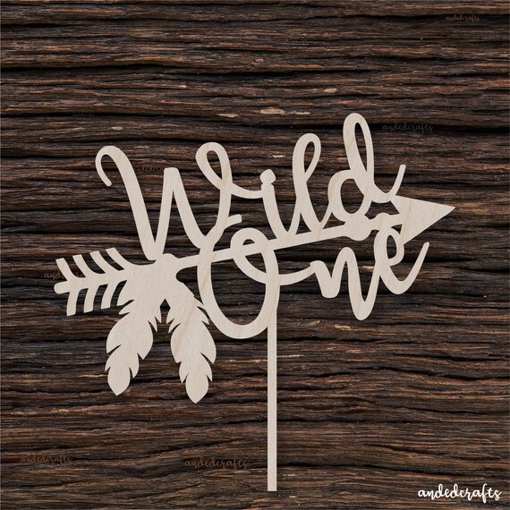 Wooden Wild One Cake Topper Shape For Crafts And Decoration | Etsy