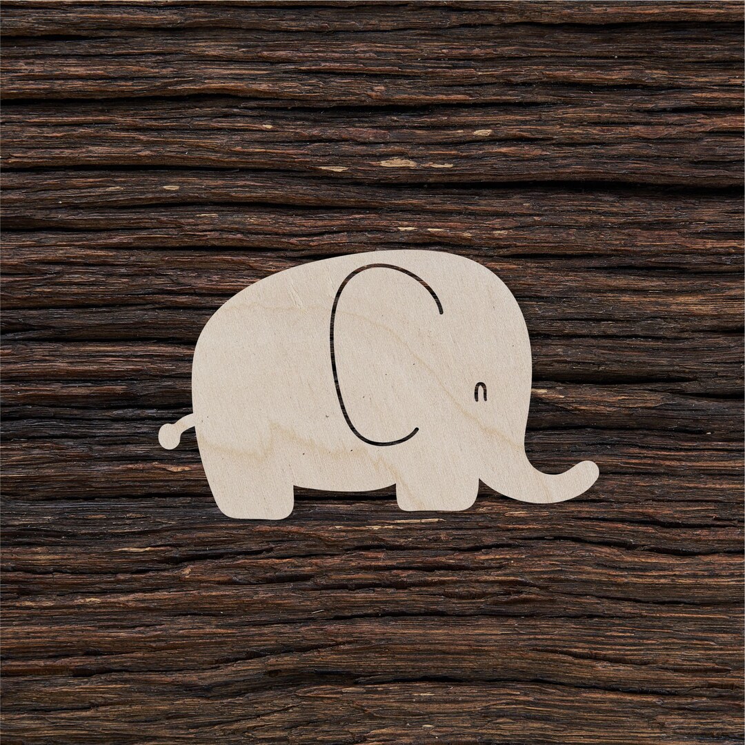 Wooden Happy Elephant Shape for Crafts and Decoration - Laser Cut ...