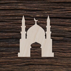Wooden Mosque for Crafts and Decorations - Mosque Necklace - Mosque ...