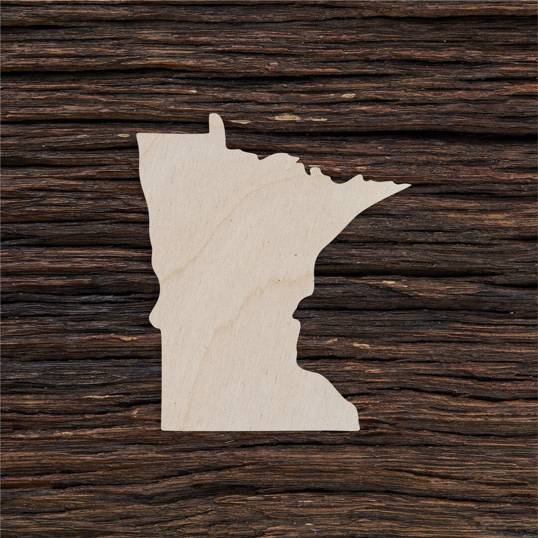 Wooden Minnesota State Shape for Crafts and Decoration - Laser Cut ...
