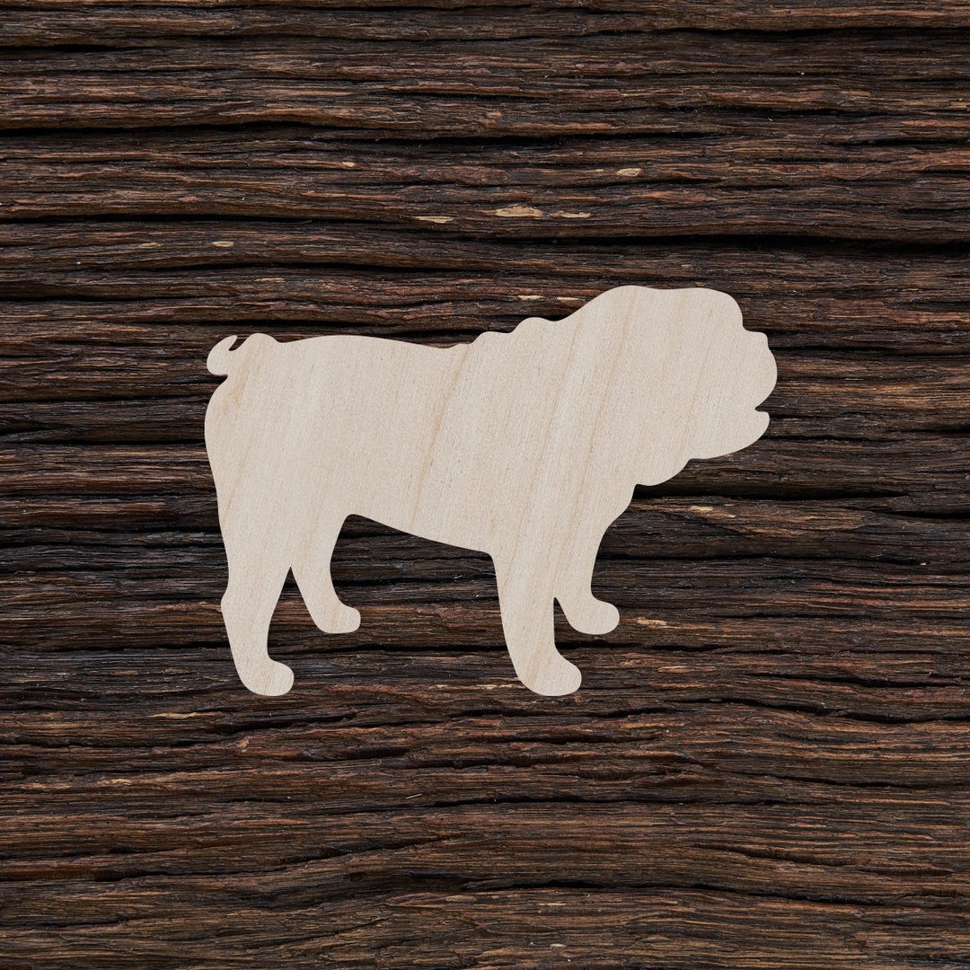 Wooden Bulldog for Crafts and Decorations - Bulldog Necklace - Bulldog ...