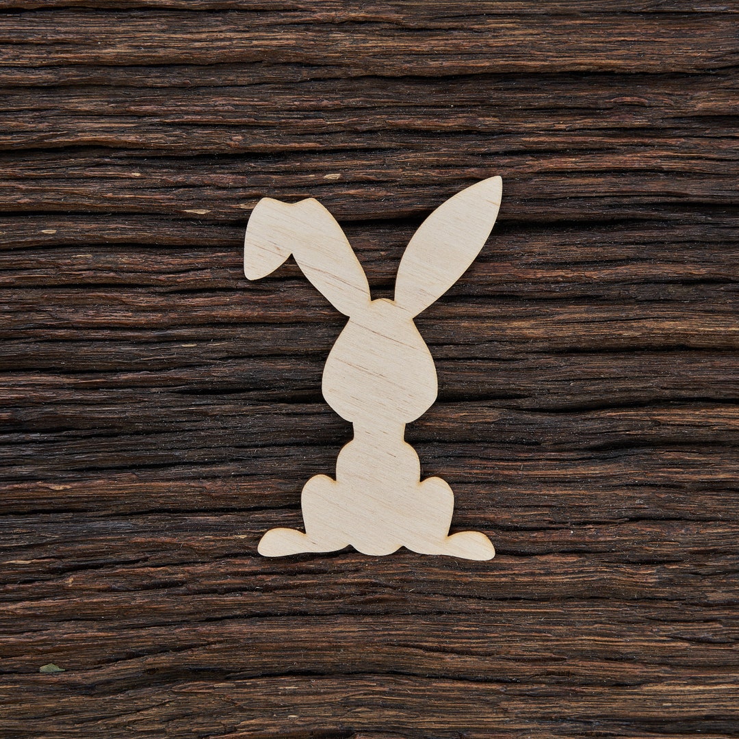 Wooden Cute Rabbit Shape for Crafts and Decoration - Laser Cut - Rabbit ...