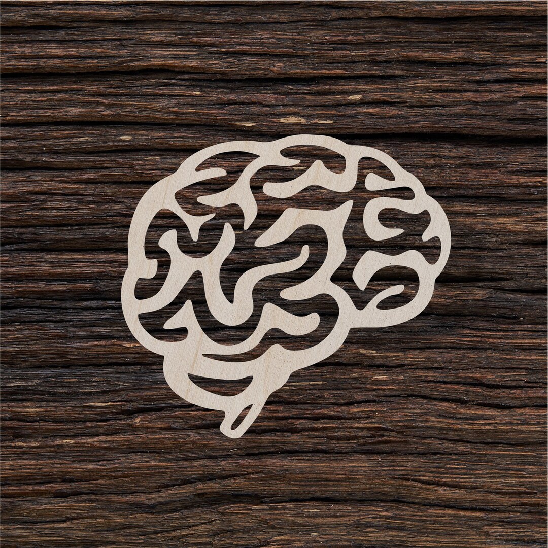 Wooden Brain for Crafts and Decorations - Brain Brooch - Brain Earrings ...
