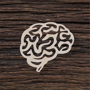 Wooden Brain for Crafts and Decorations - Brain Brooch - Brain Earrings ...