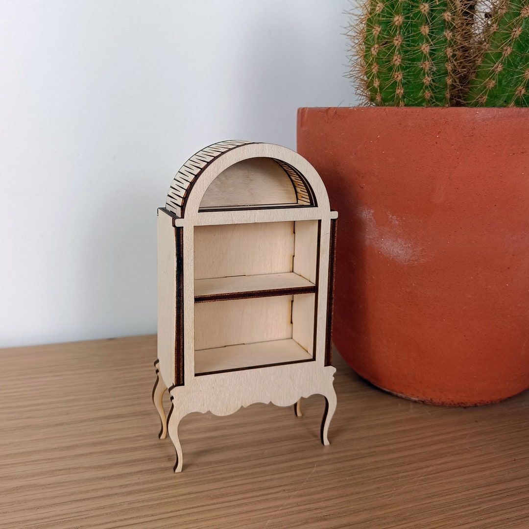 Wooden Miniature Bookshelf for Nook for Crafts and Decorations - 1:12 ...