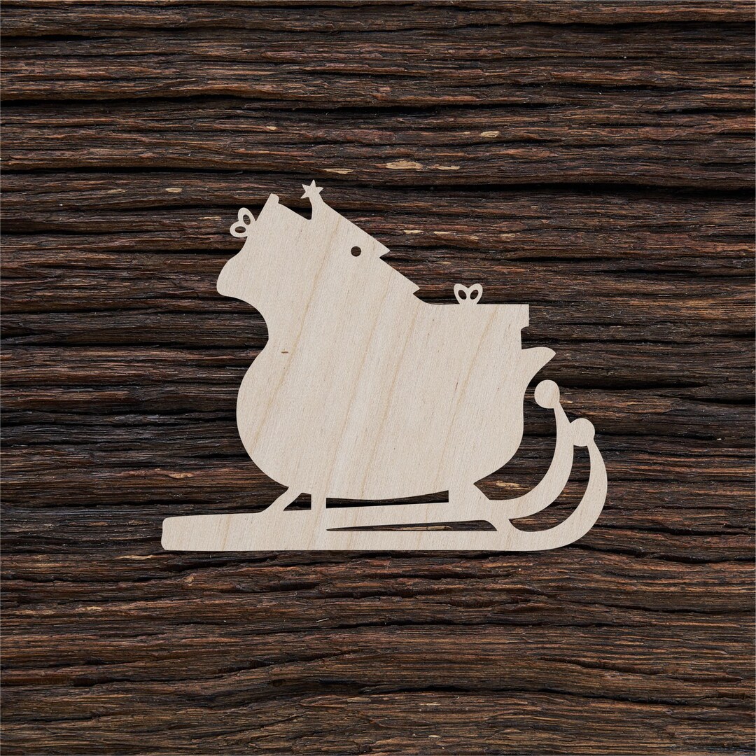 Wooden Santa Sleigh Shape for Crafts and Decoration - Laser Cut - Santa ...