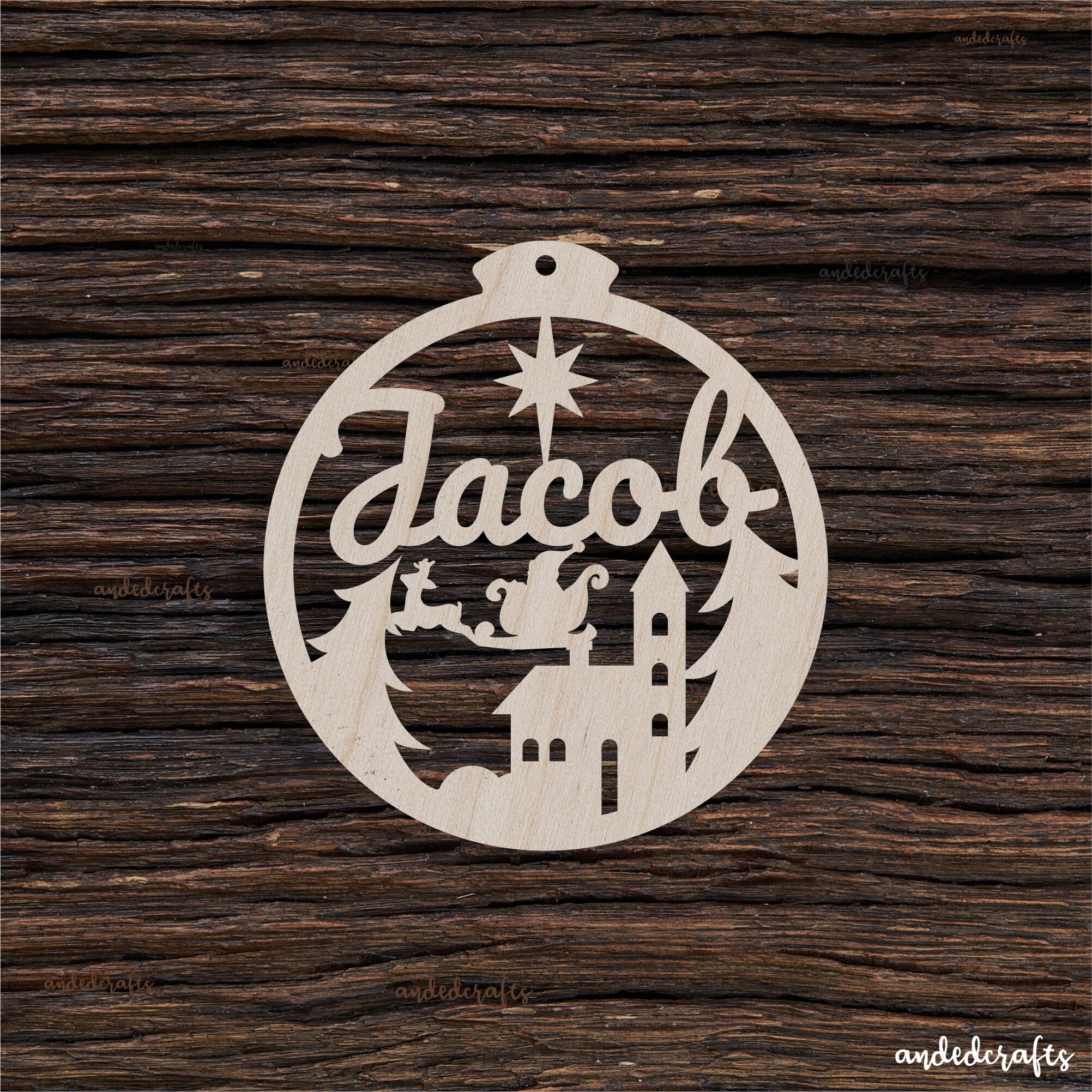 Wooden Custom Personalized Christmas Bauble Shape for Crafts and ...