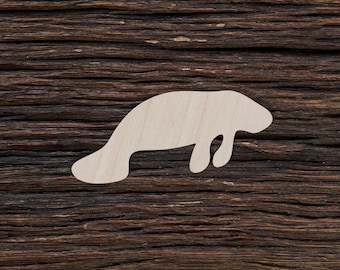 Manatee Laser Cut Out Unfinished Wood Shape Craft Supply SEA34 - Etsy
