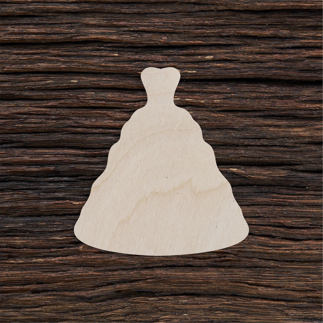 Wooden Princess Dress Shape for Crafts and Decoration - Laser Cut ...