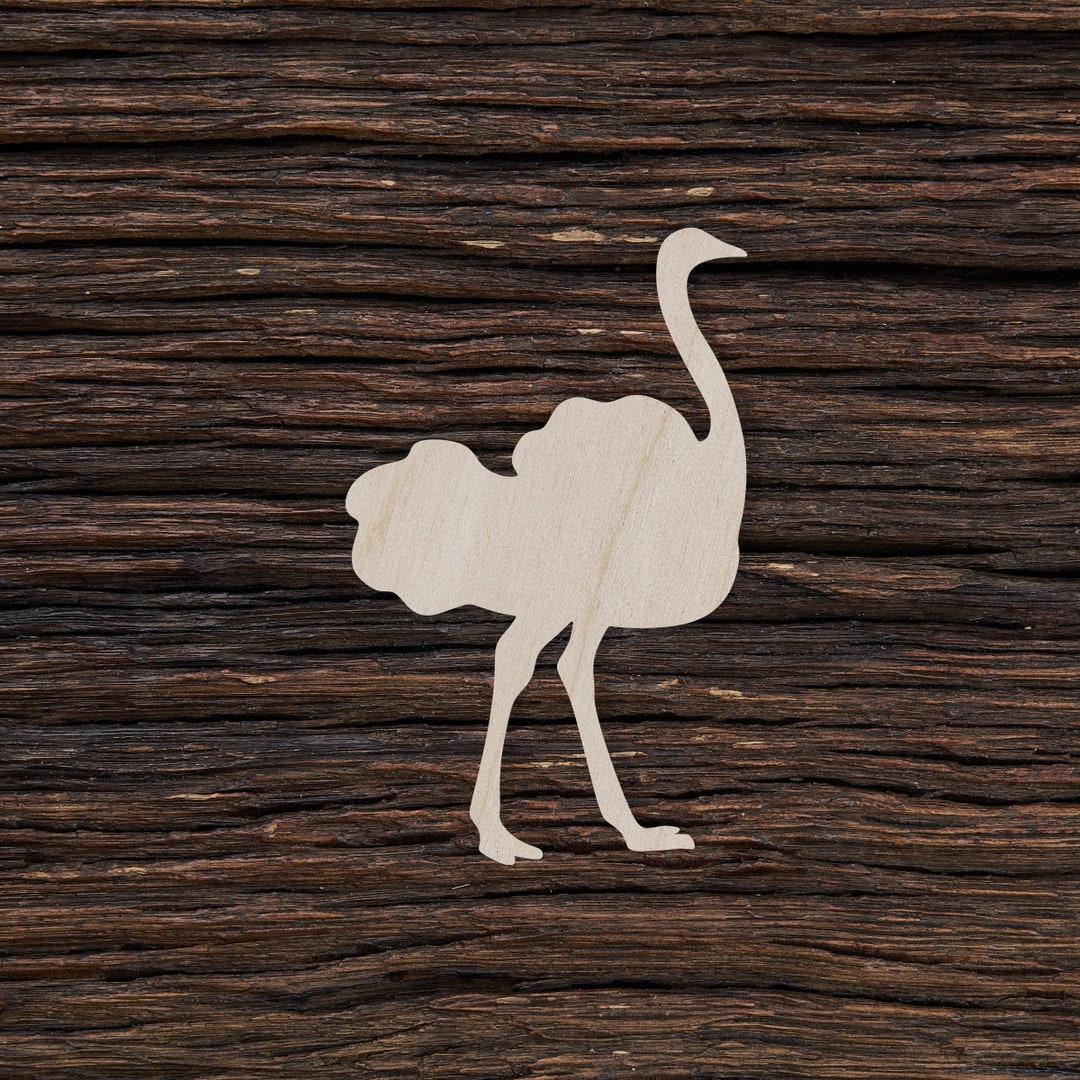 Wooden Ostrich for Crafts and Decorations - Ostrich Pendant - Ostrich ...