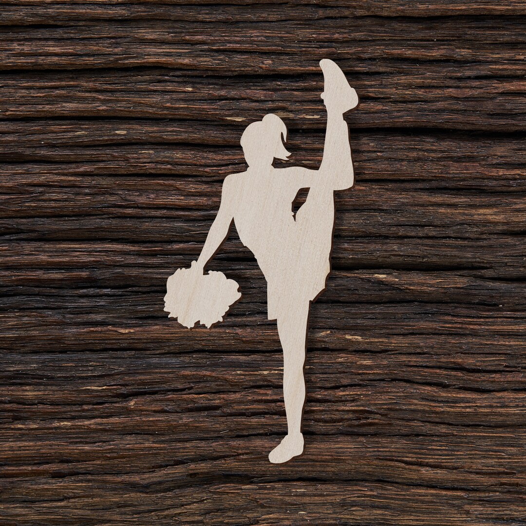 Wooden Cheerleader for Crafts and Decorations - Cheerleader Applique ...
