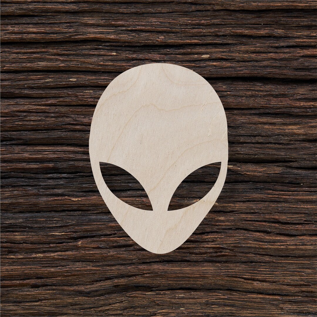 Wooden Alien Head for Crafts and Decorations - Alien Charm - Alien Pin ...