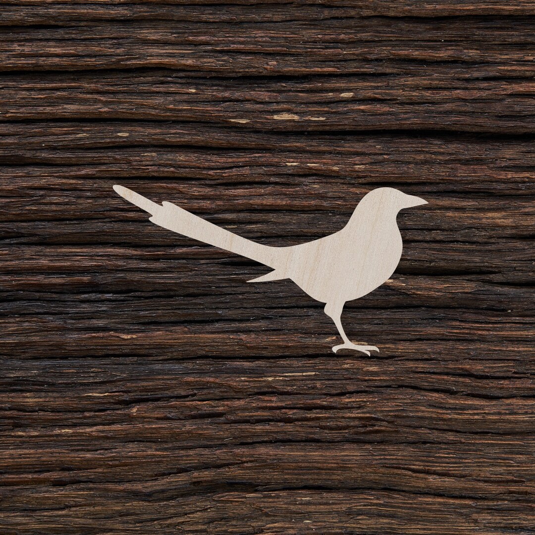 Wooden Magpie for Crafts and Decorations - Magpie Pendant - Magpie ...