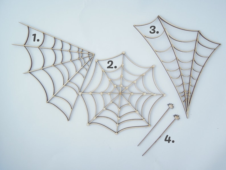 Wooden Spider Web for Crafts and Decoration - Laser Cut - Custom ...