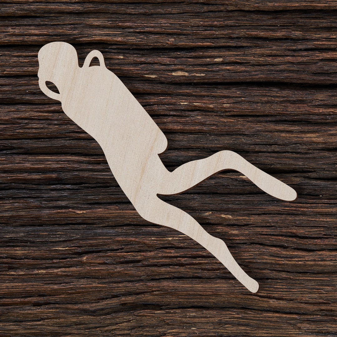 Wooden Underwater Scuba Diver for Crafts and Decorations - Deep Sea ...