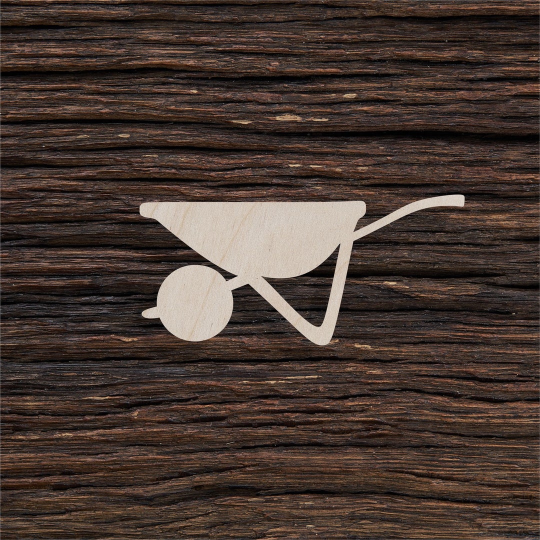 Wooden Wheelbarrow for Crafts and Decorations - Dollhouse Miniature ...