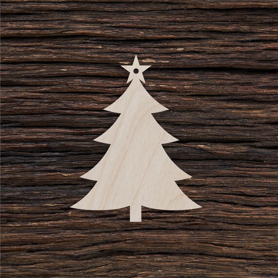 Wooden Christmas Tree Decoration Shape For Crafts And | Etsy