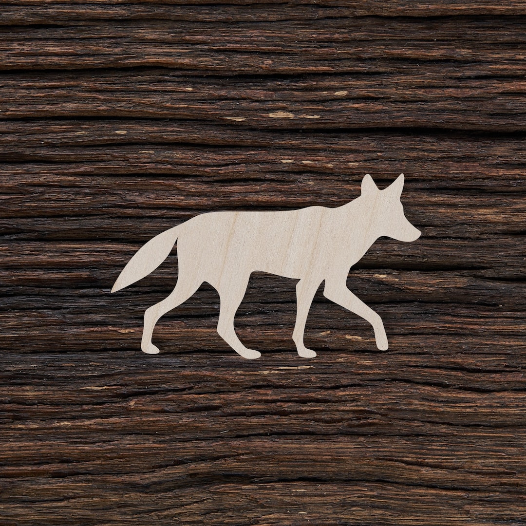 Wooden Coyote for Crafts and Decorations - Coyote Shape - Coyote Magnet ...