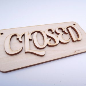 Wooden Open Closed Sign for Crafts - Laser Cut - Open Sign - Business ...