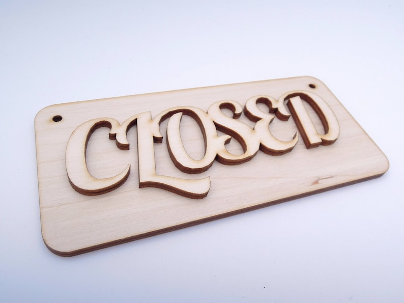Wooden Open Closed Sign for Crafts - Laser Cut - Open Sign - Business ...
