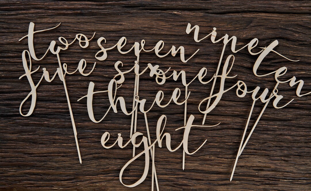 Wooden Table Numbers for Decoration - Laser Cut - Rustic Table Numbers ...