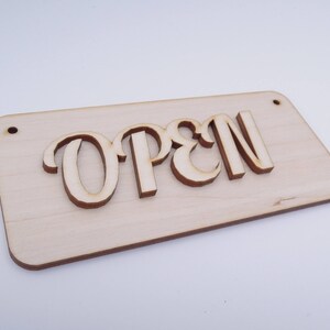 Wooden Open Closed Sign for Crafts - Laser Cut - Open Sign - Business ...