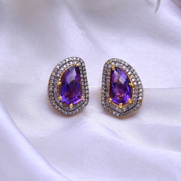 Amethyst Cufflinks - Etsy
