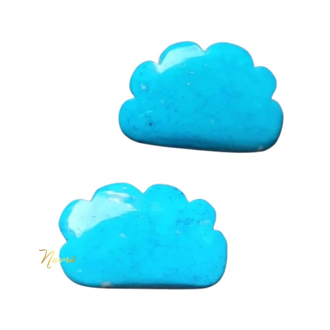 Labmade Turquoise Cloud Carving, Blue Turquoise Gemstone Carving, Cloud ...