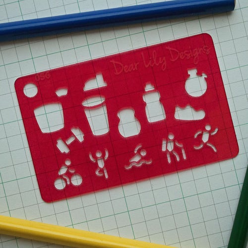 Health Planner Stencil Bullet Journal Stencil 074 credit - Etsy