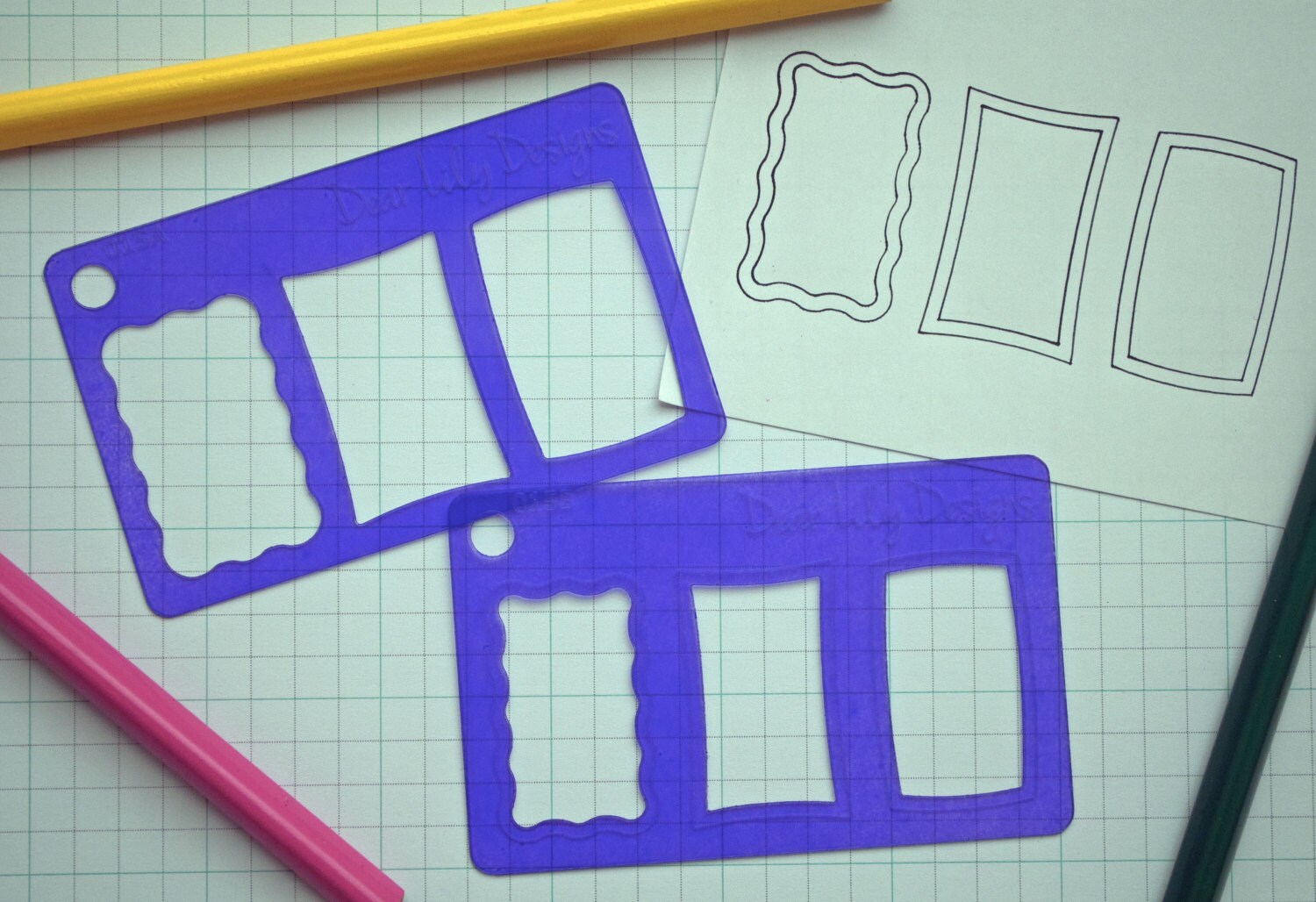 Rectangles Set Planner Stencil Erin Condren Half Box Size - Etsy