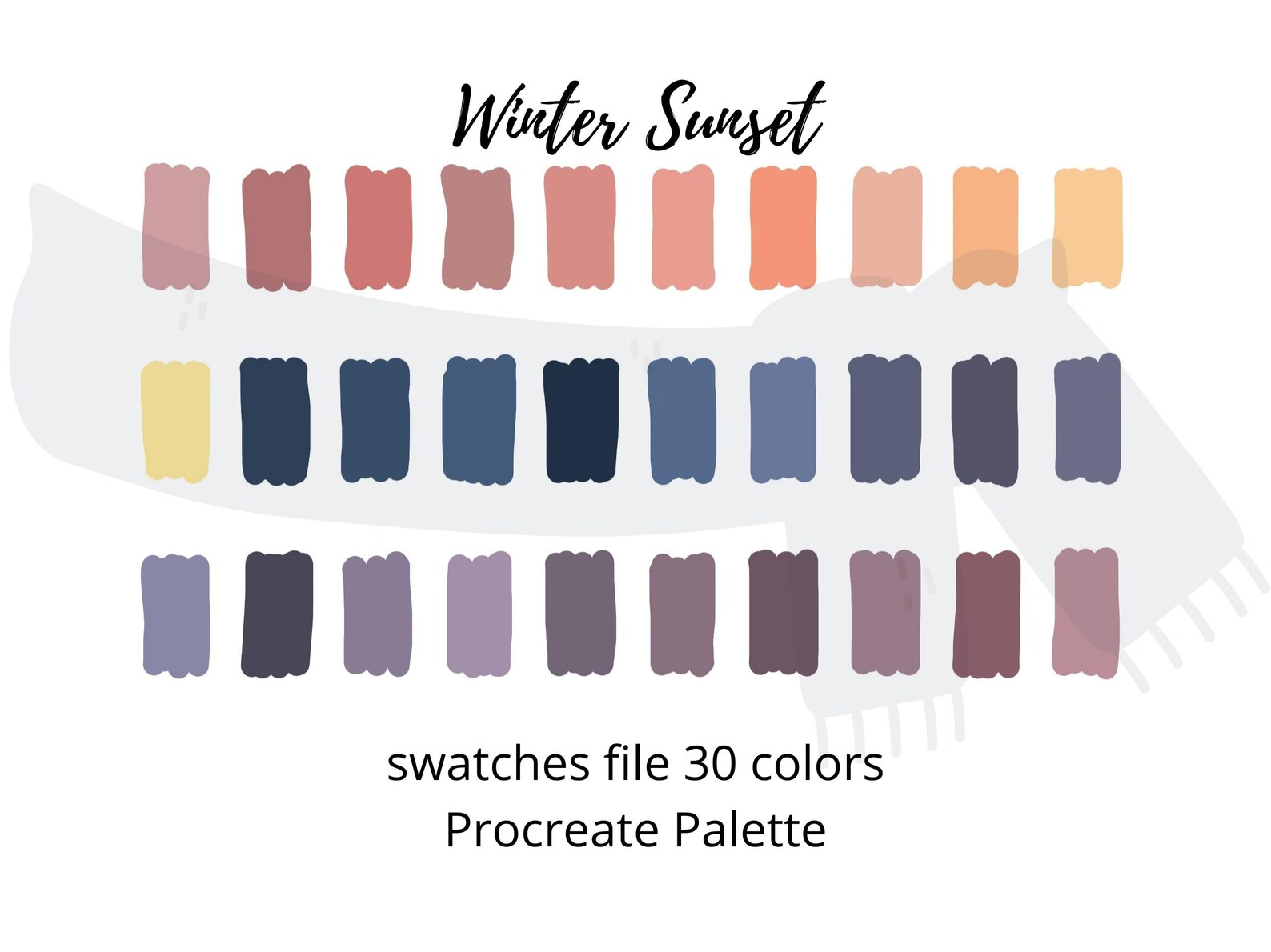 Winter Sunset Procreate Palette / Procreate Color Palette / Procreate ...