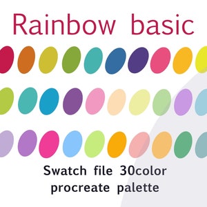 Procreate Color Palette | Color Swatches |basic Rainbows | Rainbow ...