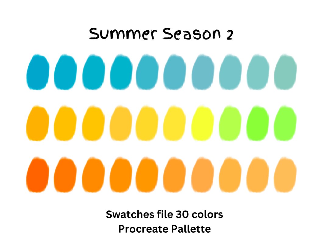 Summer Season 2 / Procreate Palette / Procreate Color Palette ...