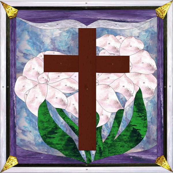 Stained Glass Cross Wall Art - Etsy