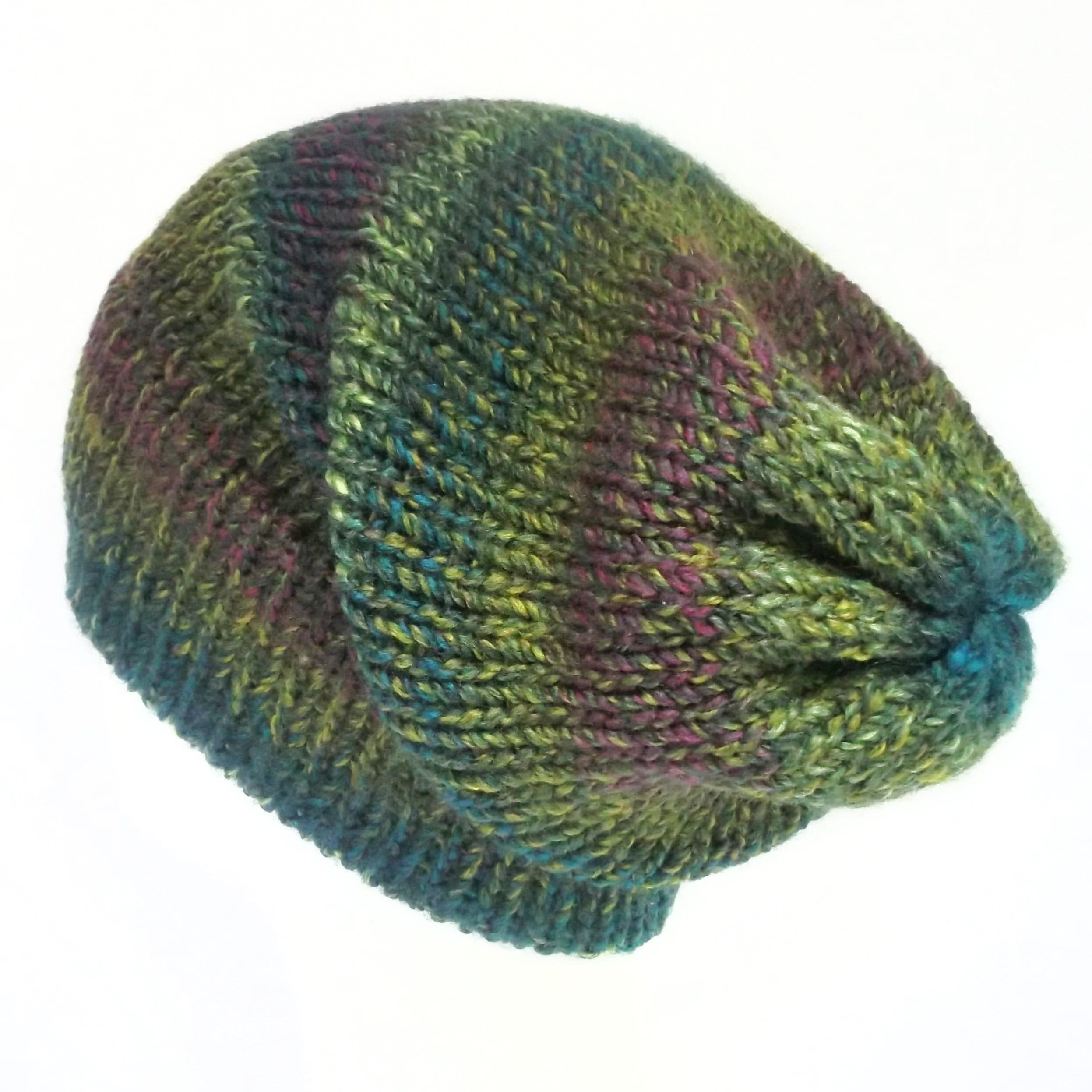 The Grunge Green Chunky Beanie Hat Green and Purple Hat - Etsy