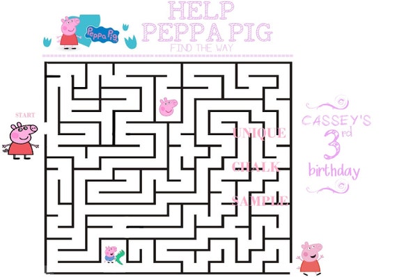 Items similar to SALE! Peppa Pig Maze Activity Sheet / Peppa Pig Game ...