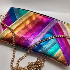 Bespoke Made Faux Leather Rainbow Metallic Bag - Etsy