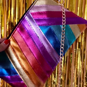 Bespoke Made Faux Leather Rainbow Metallic Bag - Etsy
