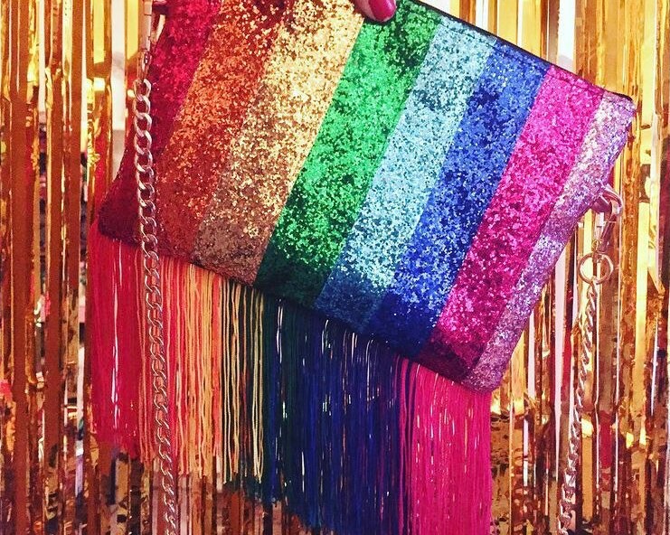 Custom Made Rainbow Glitter Bag With Tassels - Etsy