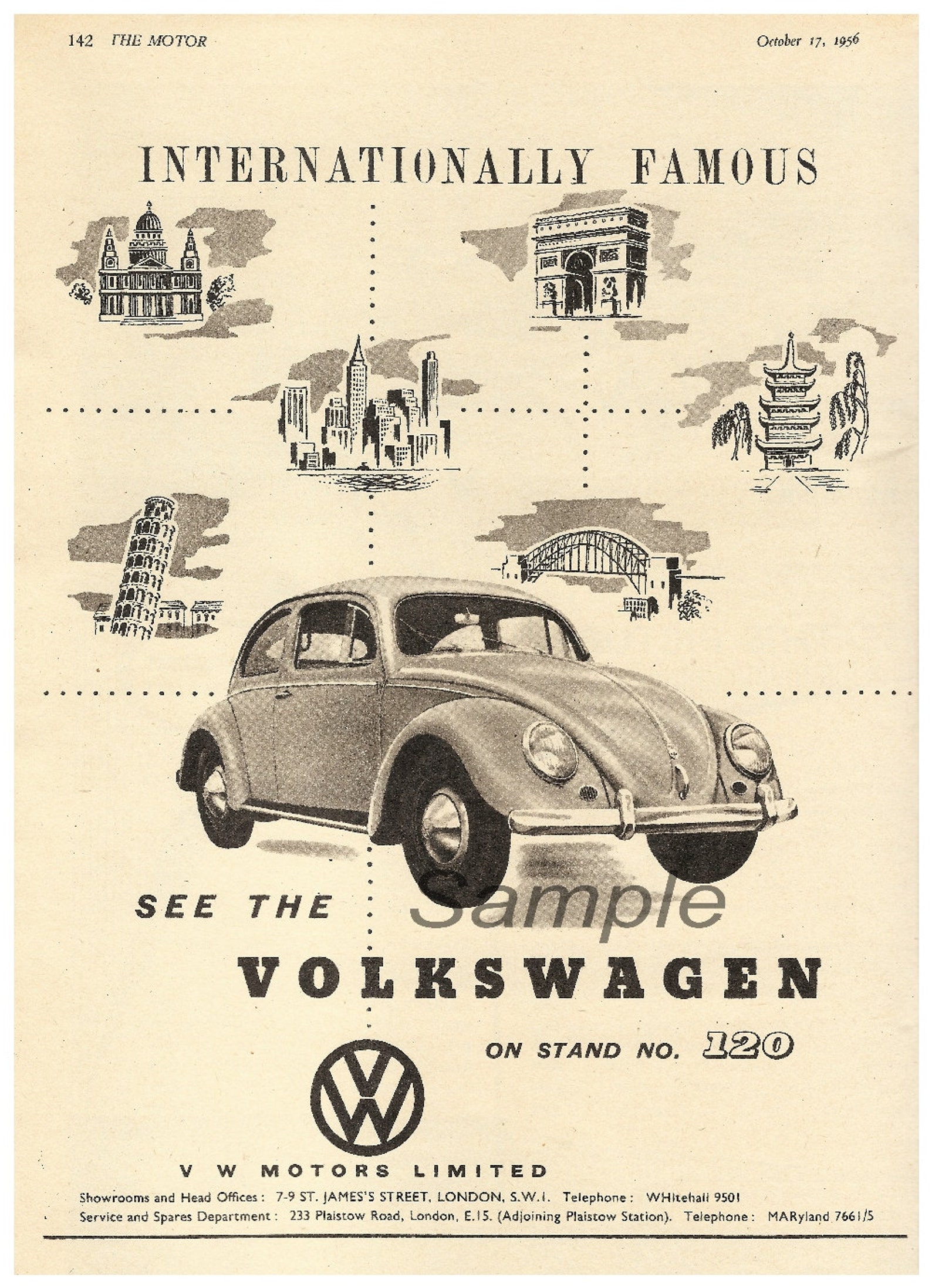 Vintage Volkswagen VW Beetle Advertising Poster Print | Etsy