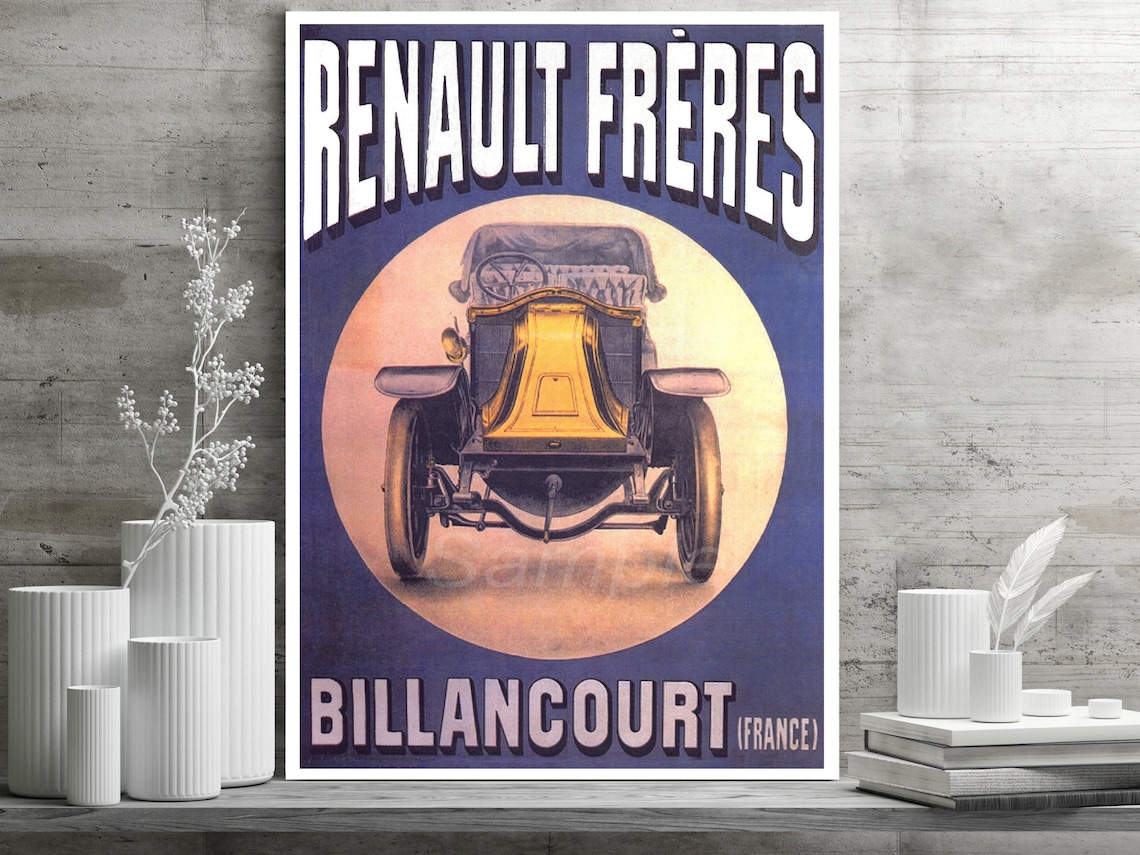 Vintage Renault Freres French Advertising Poster Print - Etsy UK